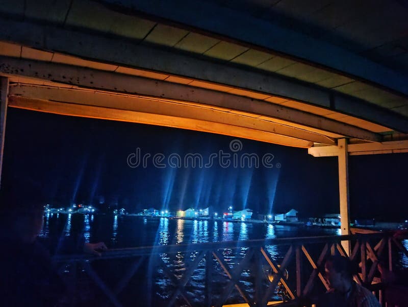 Night View of Muara Muntai Sub-district from the Top of the Mahakam ...