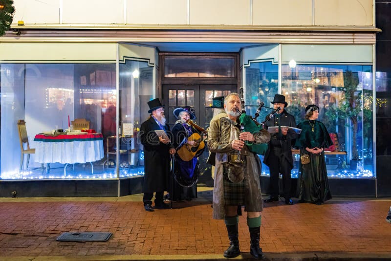 Night View of a Music Perfromance in the Famous Guthrie Victorian Walk ...