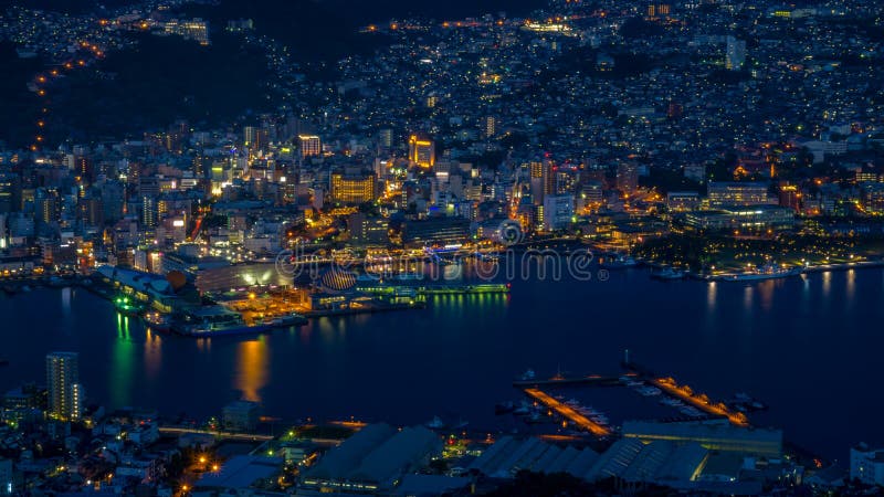 Nagasaki Night View From Mt. Inasa (Inasayama) In Nagasaki, Japan ...