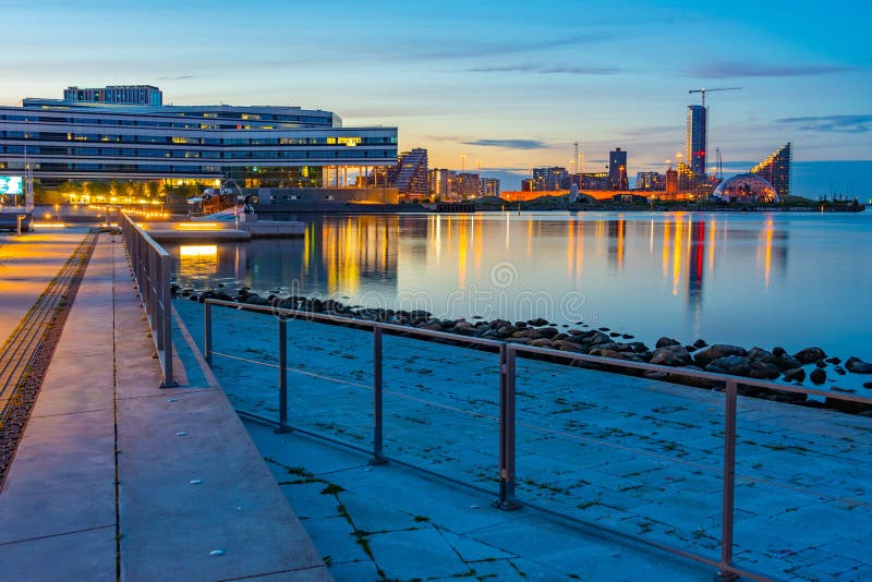 Night View of Navitas Building in Aarhus, Denmark Stock Image - Image ...