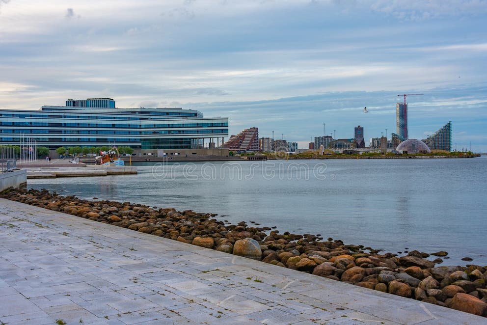 Night View of Navitas Building in Aarhus, Denmark Stock Image - Image ...