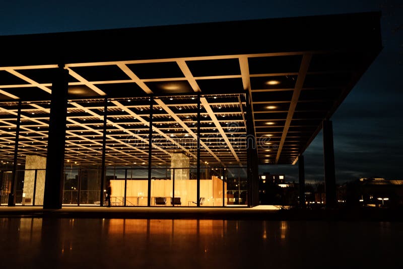 Night View of the Neue Nationalgalerie Museum Editorial Image - Image ...