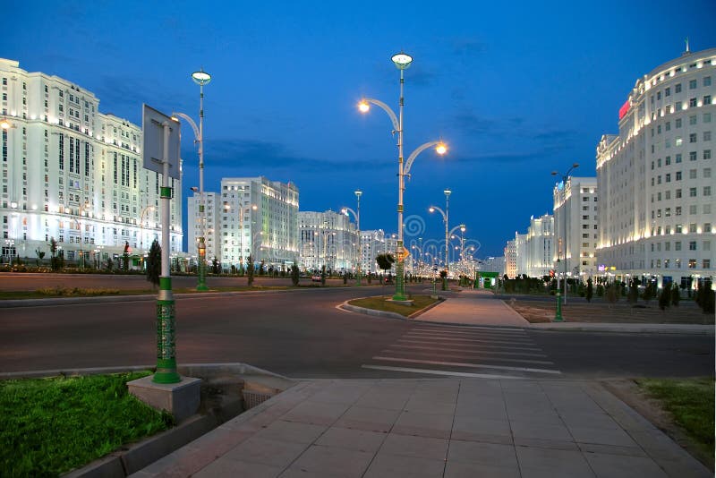 Night View of the New Boulevard. Stock Image - Image of urban, middle ...