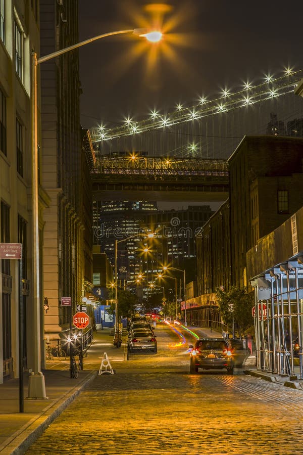Night View of New York City Editorial Stock Photo - Image of dusk ...