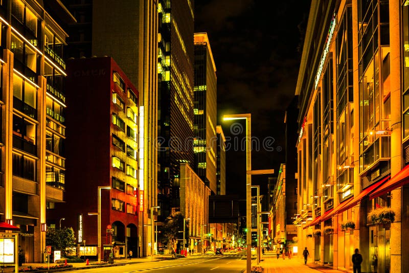 Night View of Nihonbashi, Tokyo Editorial Stock Photo - Image of view ...