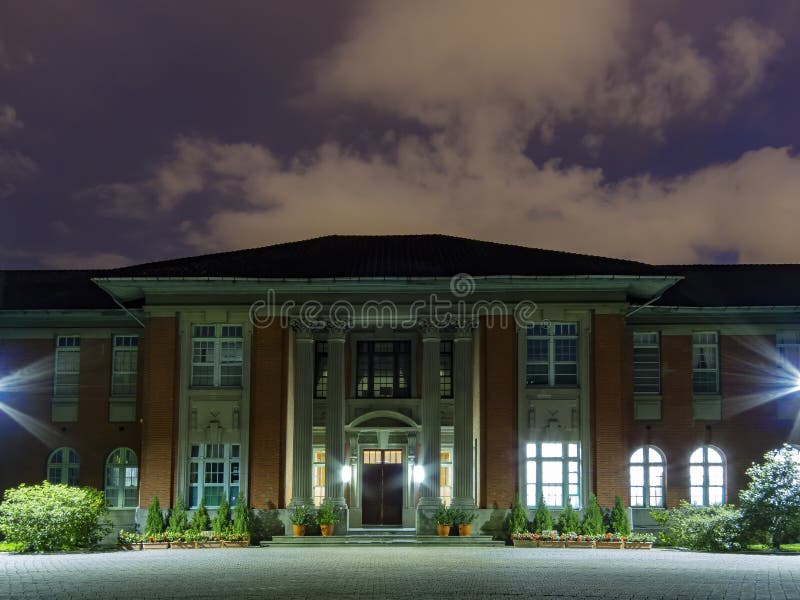 Night View of the NTU Administration Building Stock Image - Image of ...