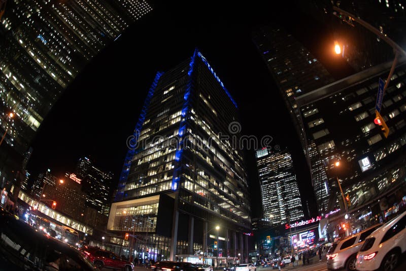 Night View of Office District (Toronto) Editorial Image - Image of ...