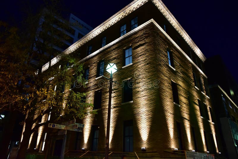 Night view of the building editorial image. Image of scene - 117448130