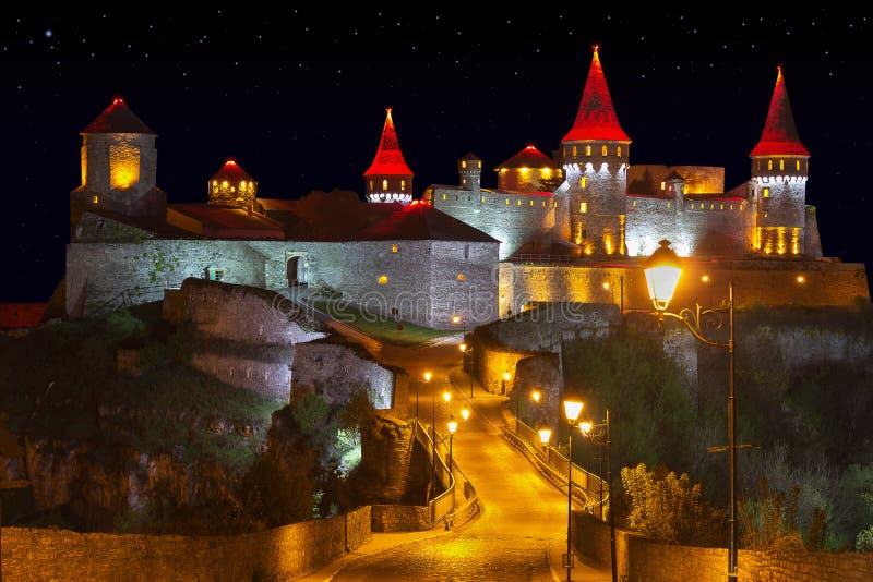 Night view of Old Castle stock image. Image of travel - 40373347