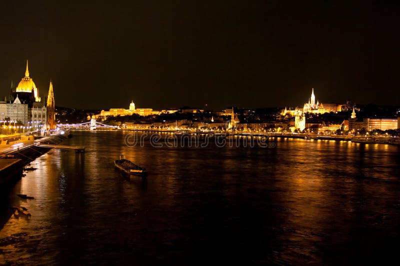 Night View of Panorama Budapest, Hungary Stock Photo - Image of magyar ...