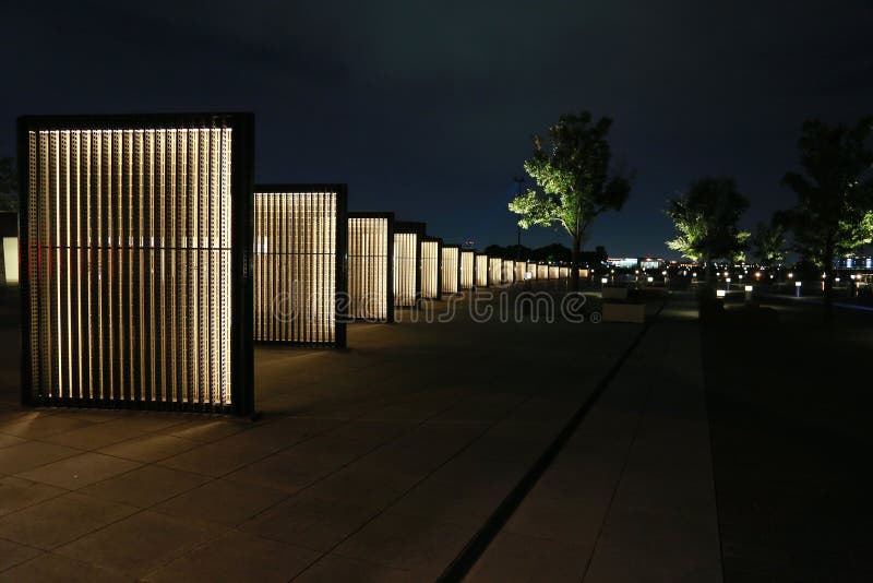 Night view of the park stock image. Image of lights - 114457955