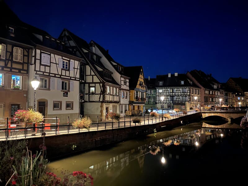 Night View on Petit Venice in Comar Stock Photo - Image of view, night ...
