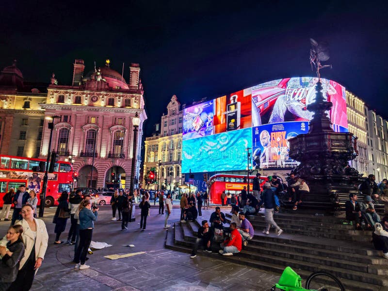 Night View at Piccadilly Circus at London on England Editorial Photo ...