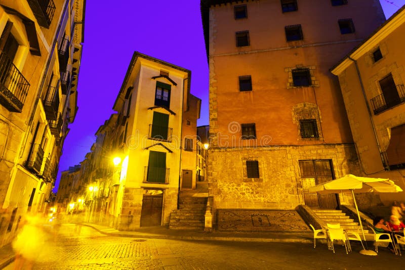 Night View of Picturesque Old Square Stock Photo - Image of dusk, city ...