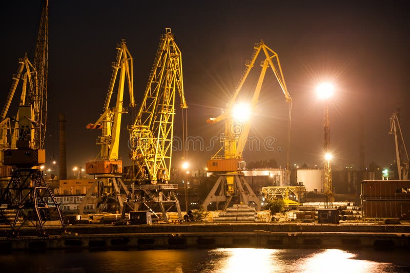 Night view of port stock image. Image of port, discharge - 29526989