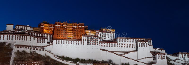 Night View of Potala Palace in Lhasa, Tibet Stock Image - Image of view ...