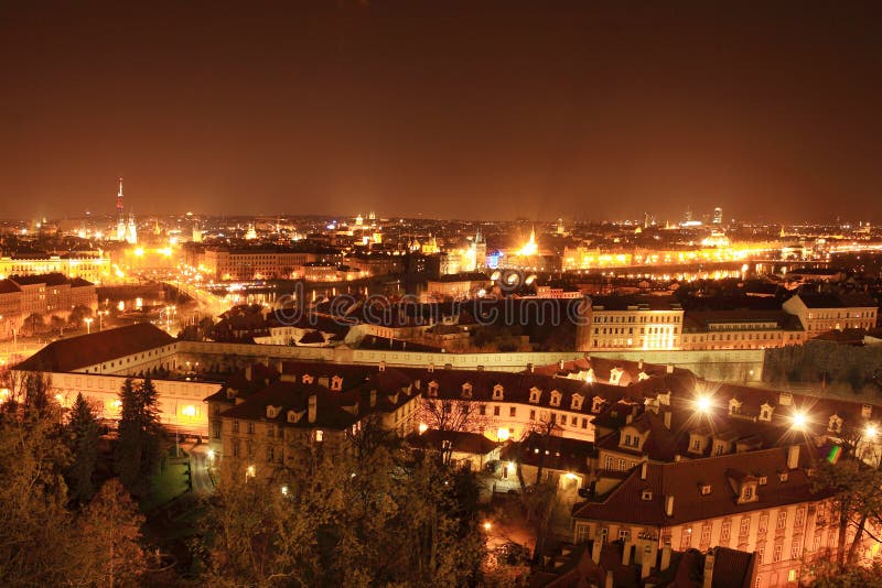 Night View on Prague City stock photo. Image of czech - 38840056