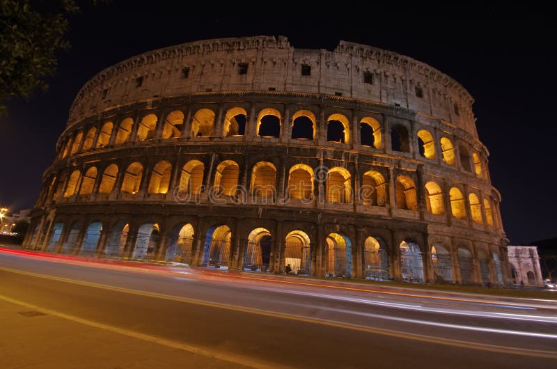 Colosseum by night stock image. Image of night, architecture - 9115283