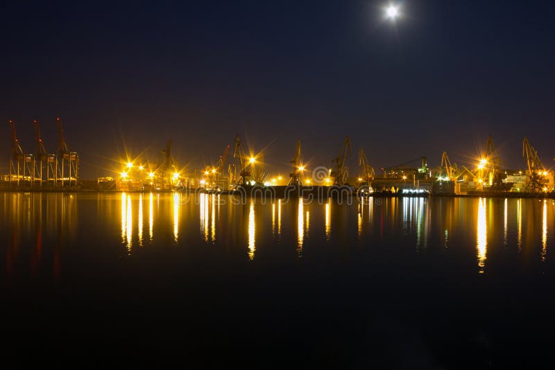 Port at night stock photo. Image of maritime, port, harbour - 23998