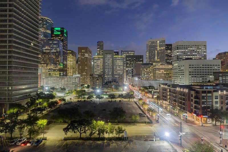 Night View of the Skyline Cityscape Editorial Stock Photo - Image of ...
