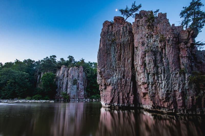 Night View of Split Rock Creek, Palisades State Park Stock Image ...
