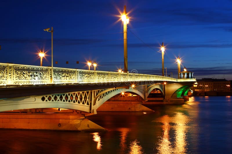 Night scene of Lihu Bridge stock photo. Image of color - 18557202