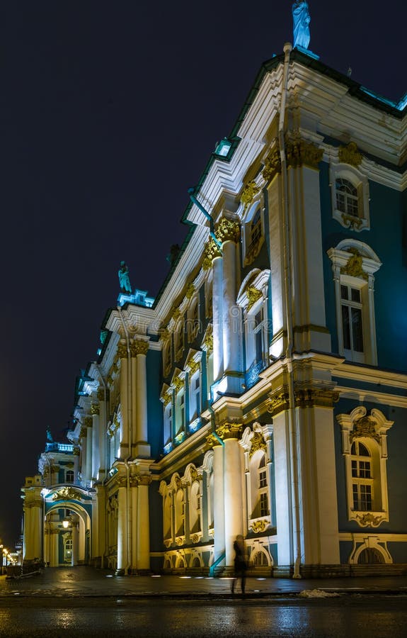 Night View of the State Hermitage Museum Neon Lights Stock Photo ...