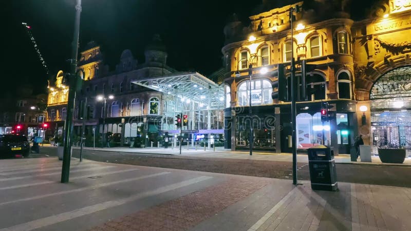 Night View of the Streets in Leeds Stock Video - Video of scenery ...