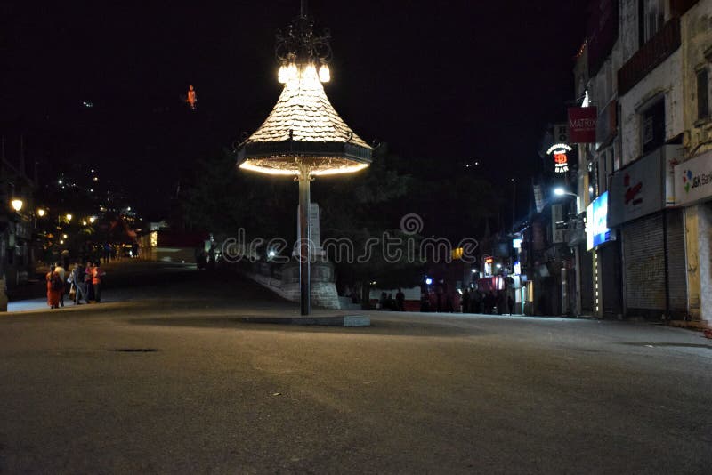 Night View of the Streets in Shimla Editorial Photo - Image of landmark ...