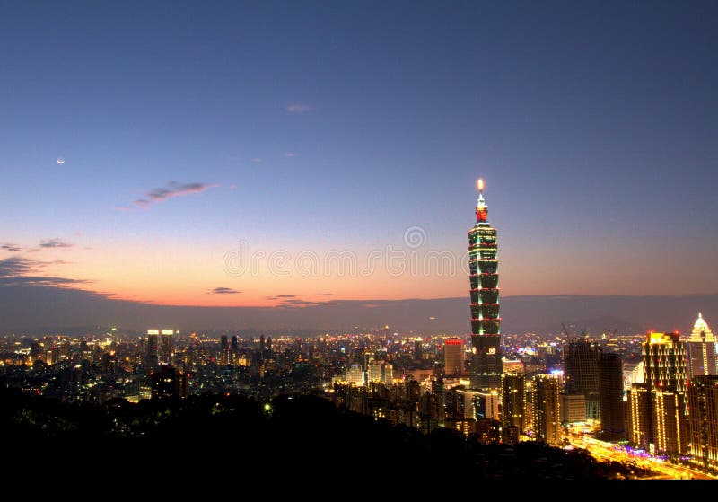 Night view of Taipei stock image. Image of morning, night - 329594865