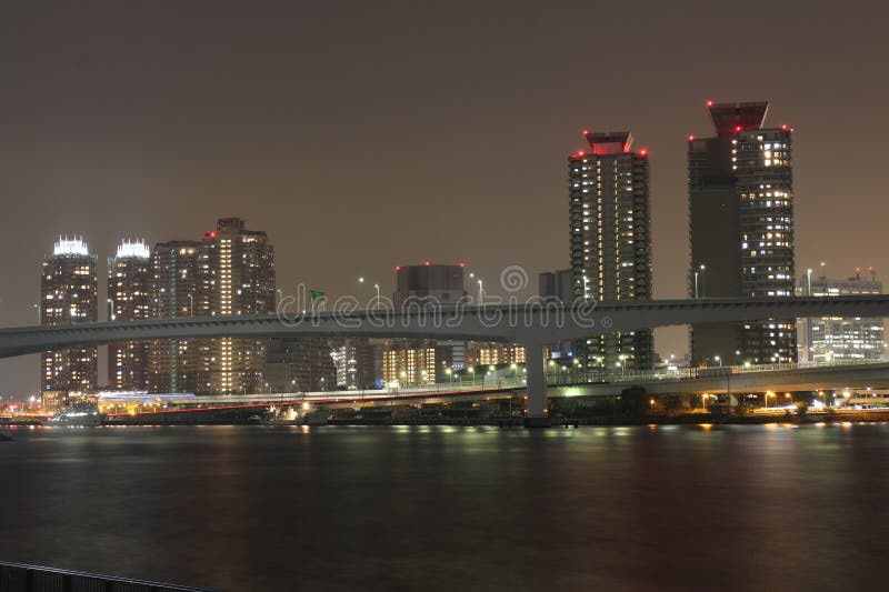 Night View of Tokyo Bay in Japan Stock Photo - Image of illumination ...