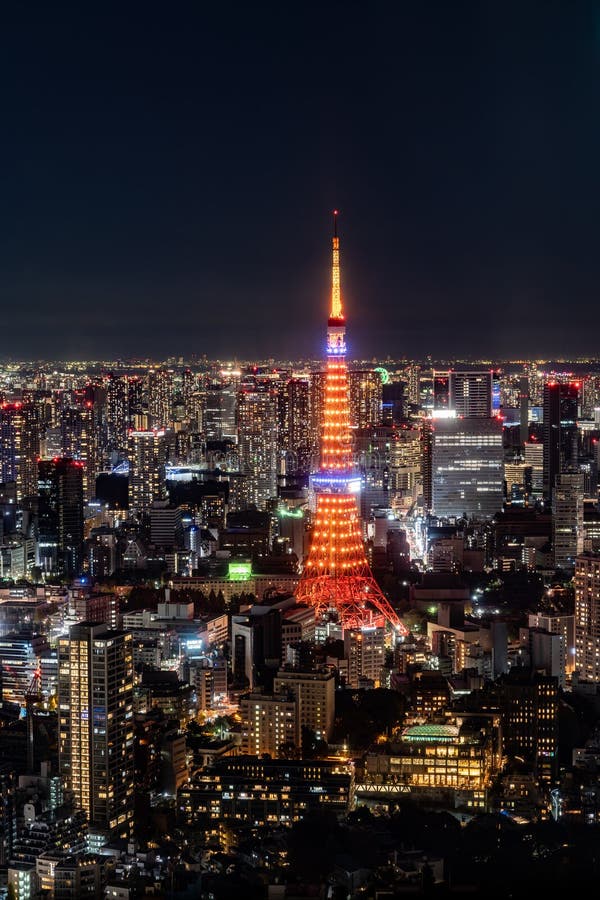 Night View Tokyo Tower Japan 2020 Editorial Image - Image of tower ...