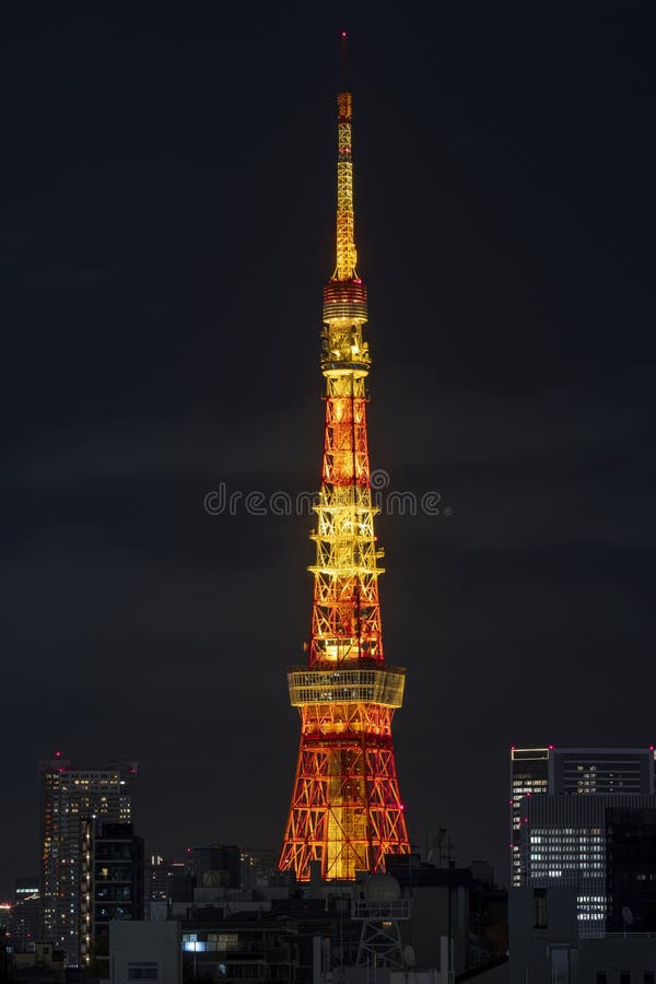 Night View of the Tokyo Tower Stock Photo - Image of skyscraper ...