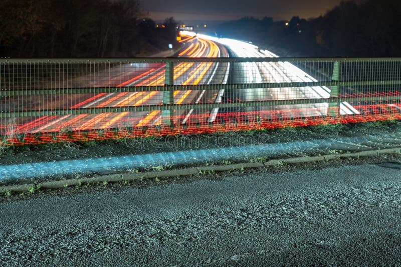 Night View of UK Motorway Highway Stock Photo - Image of lane, night ...