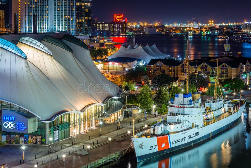 The USS Taney and Buildings at the Inner Harbor in Baltimore, Ma ...