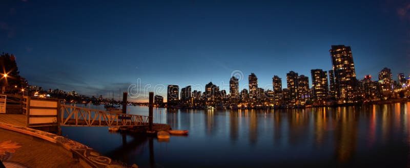 Night View in Vancouver Canada Stock Photo - Image of dock, lake: 53132490