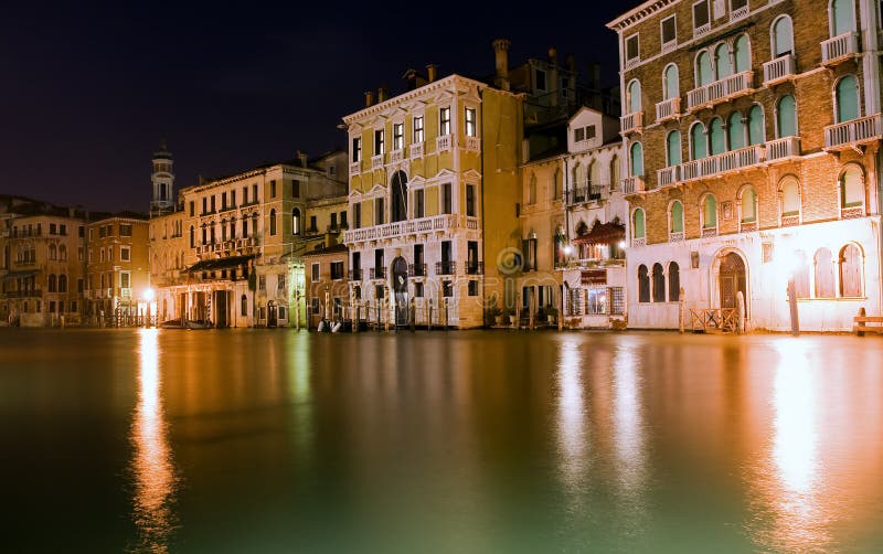 Night of view in Venice stock photo. Image of gold, reflection - 13745116