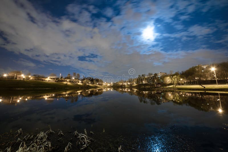 Long Exposure of the Water at Night Stock Image - Image of beautiful ...