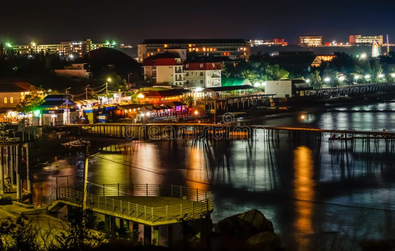 Night View of the Waterfront Stock Image - Image of urban, landscape ...