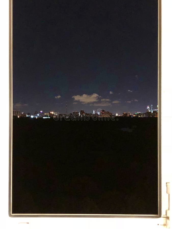 Night view from the window stock image. Image of mark - 124481309