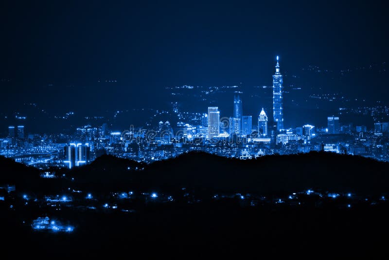 Night View of the Bali in Tamsui Riverbank Stock Image - Image of ...