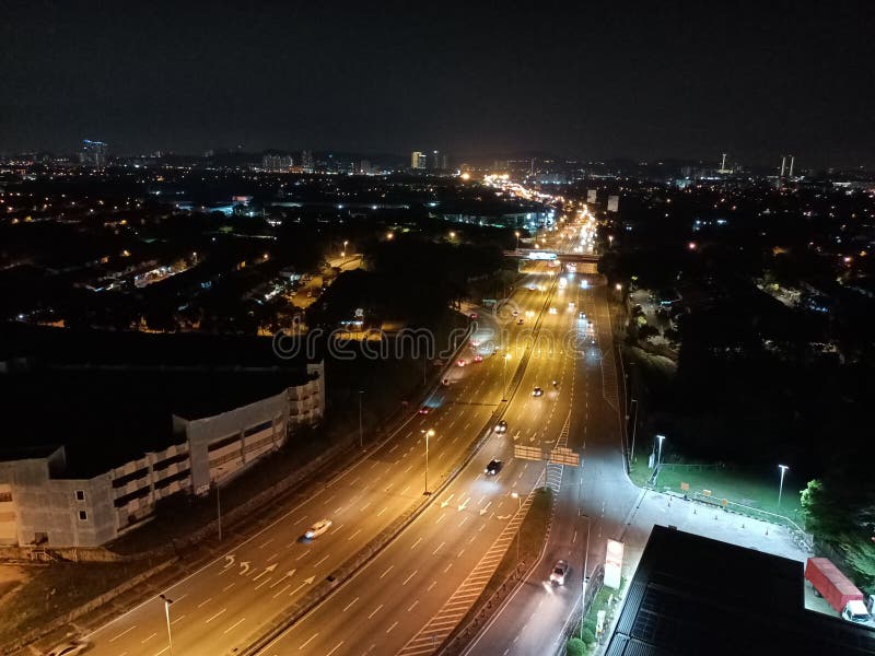 Night views streetlight stock image. Image of evening - 259437839