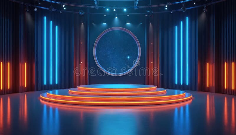 Night Virtual Studio Set Background for Show. Ideal for Online ...