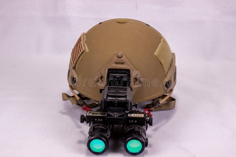 Night Vision Goggles on American Military Helmet Stock Photo - Image of ...
