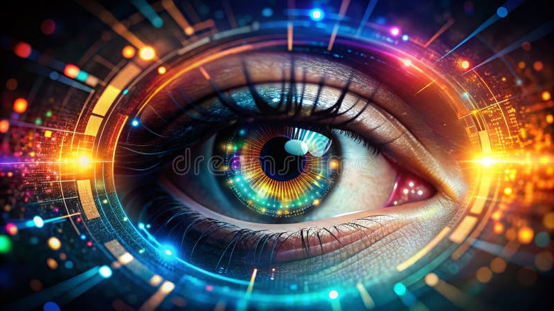 Night Vision a Human Eye Reflects the Digital Glow of Innovation ...