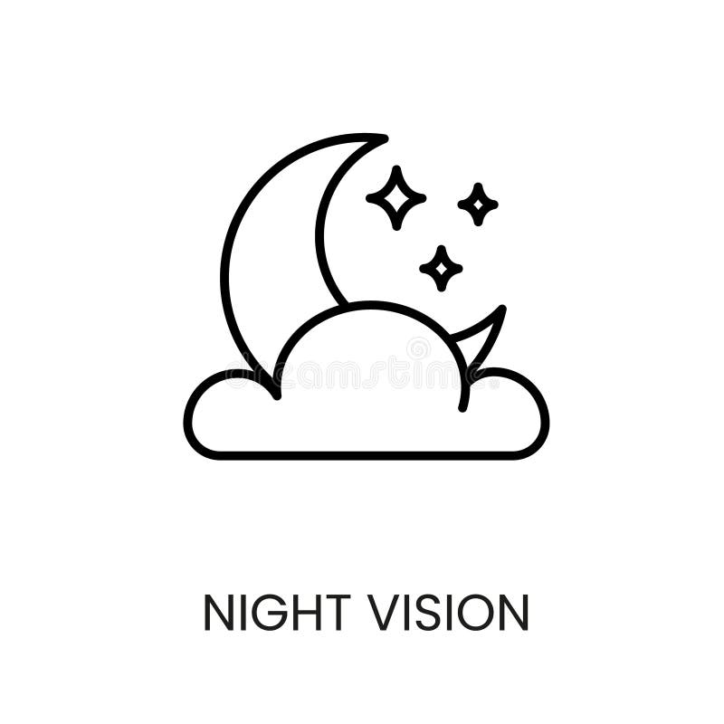 Night Vision Line Vector Icon with Editable Stroke for Placement on ...