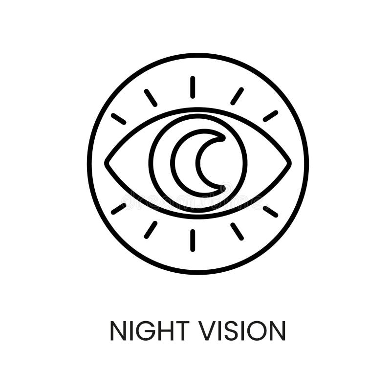 Night Vision Line Vector Icon with Editable Stroke for Placement on ...
