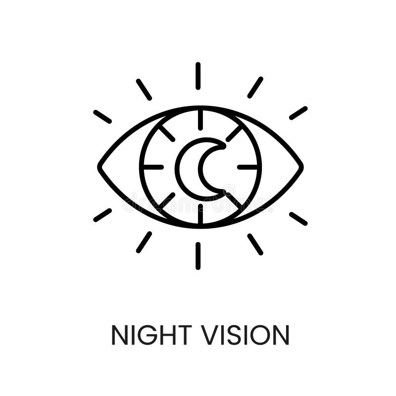 Night Vision Line Vector Icon with Editable Stroke for Placement on ...