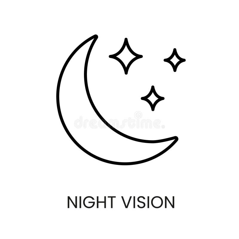 Night Vision Line Vector Icon with Editable Stroke for Placement on ...