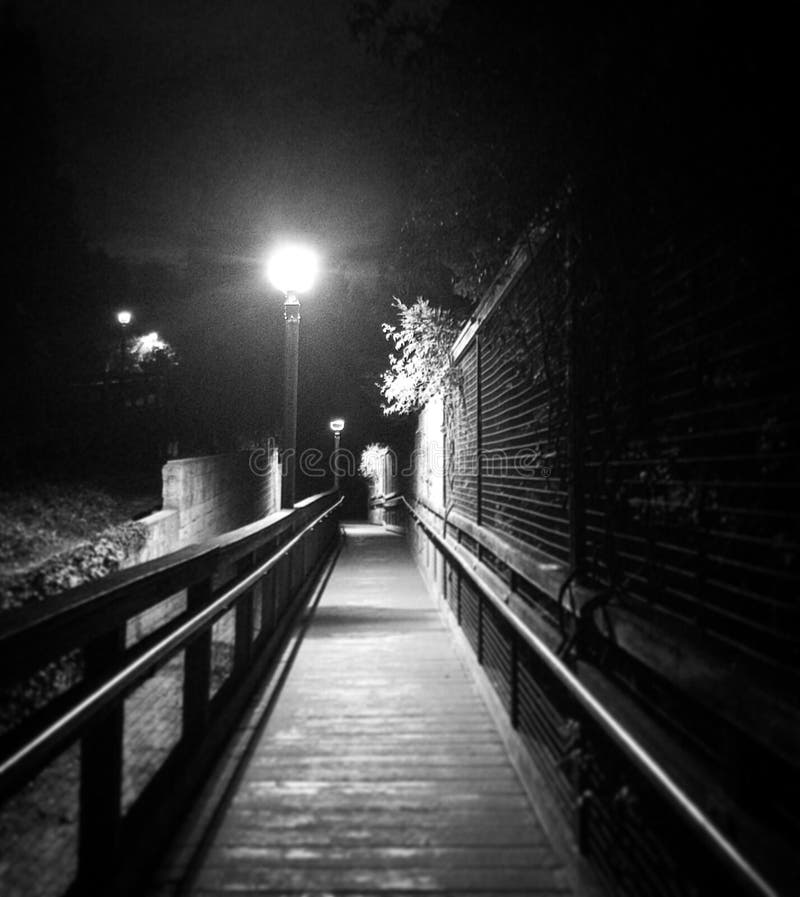 Night walk stock photo. Image of light, walkway, streetlights - 83066332